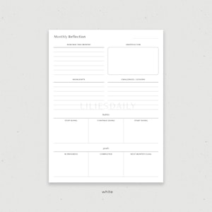 Monthly Reflection Planner, Digital Monthly Review Page, Goodnotes ...