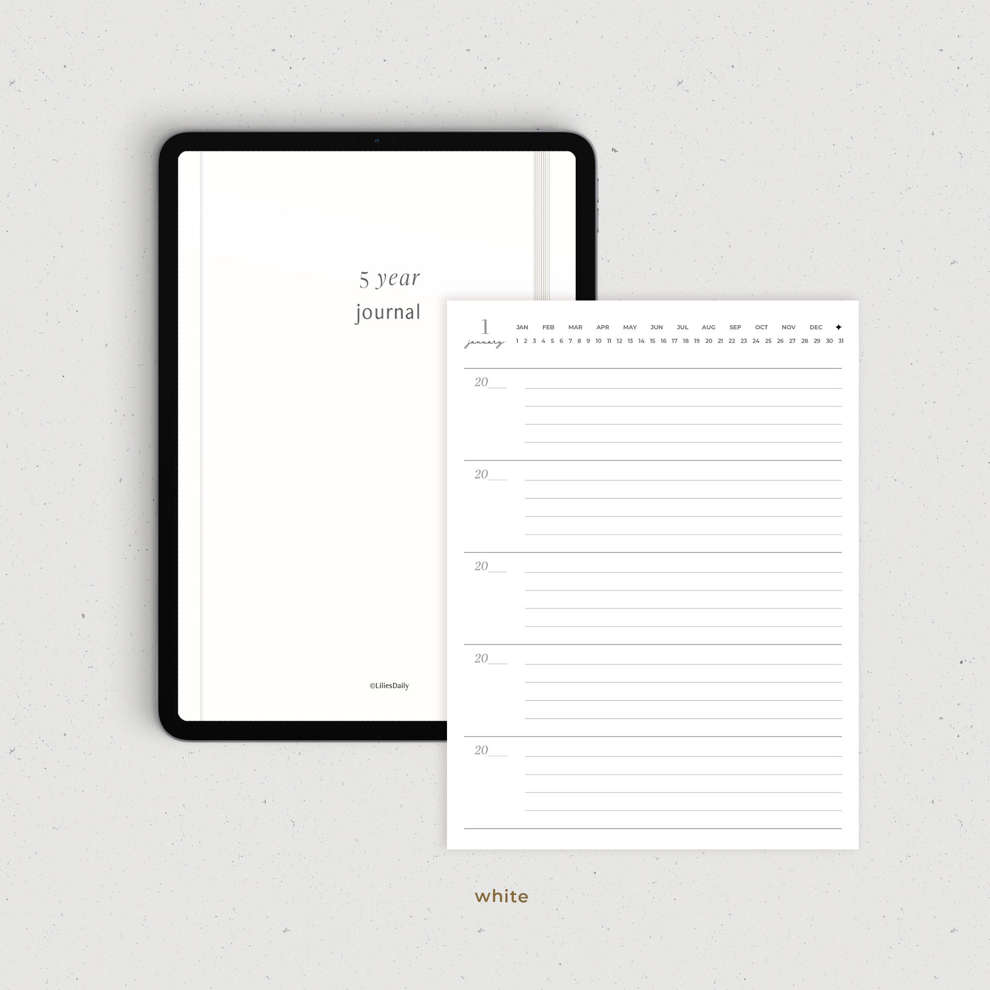 Digital 5 Year Journal, Goodnotes One Line a Day, Daily Gratitude iPad ...