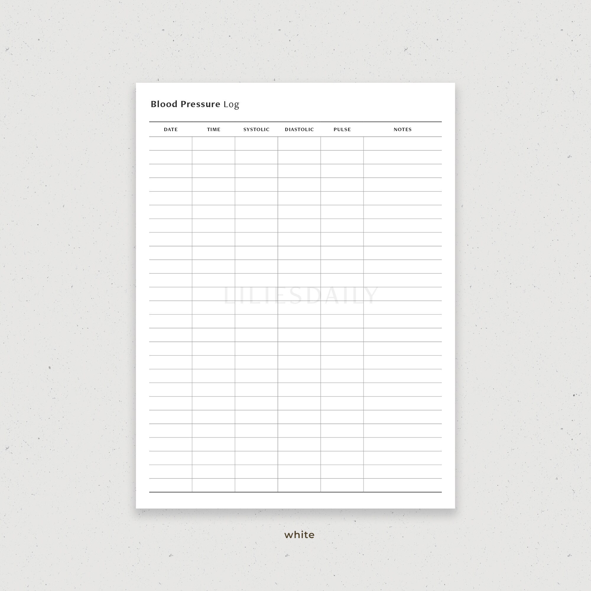 Blood Pressure Log, Heart Rate, Hypertension Digital Planner Template ...