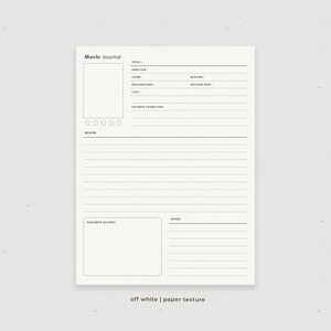 Movie Review and Movie Journal Digital Planner Template for Goodnotes ...