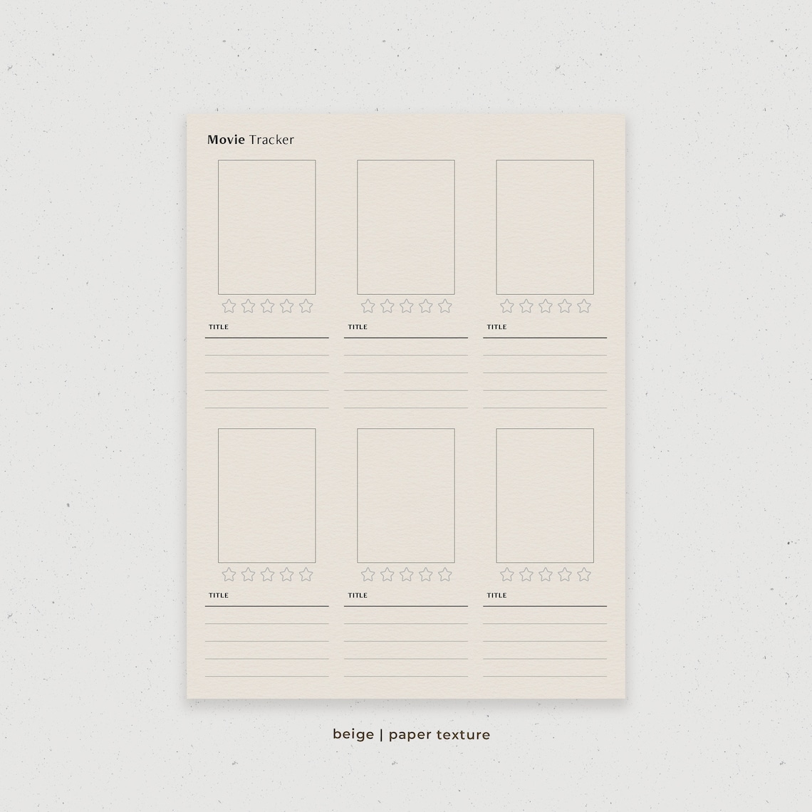 Movie Log and Movie Tracker Digital Planner Template for | Etsy