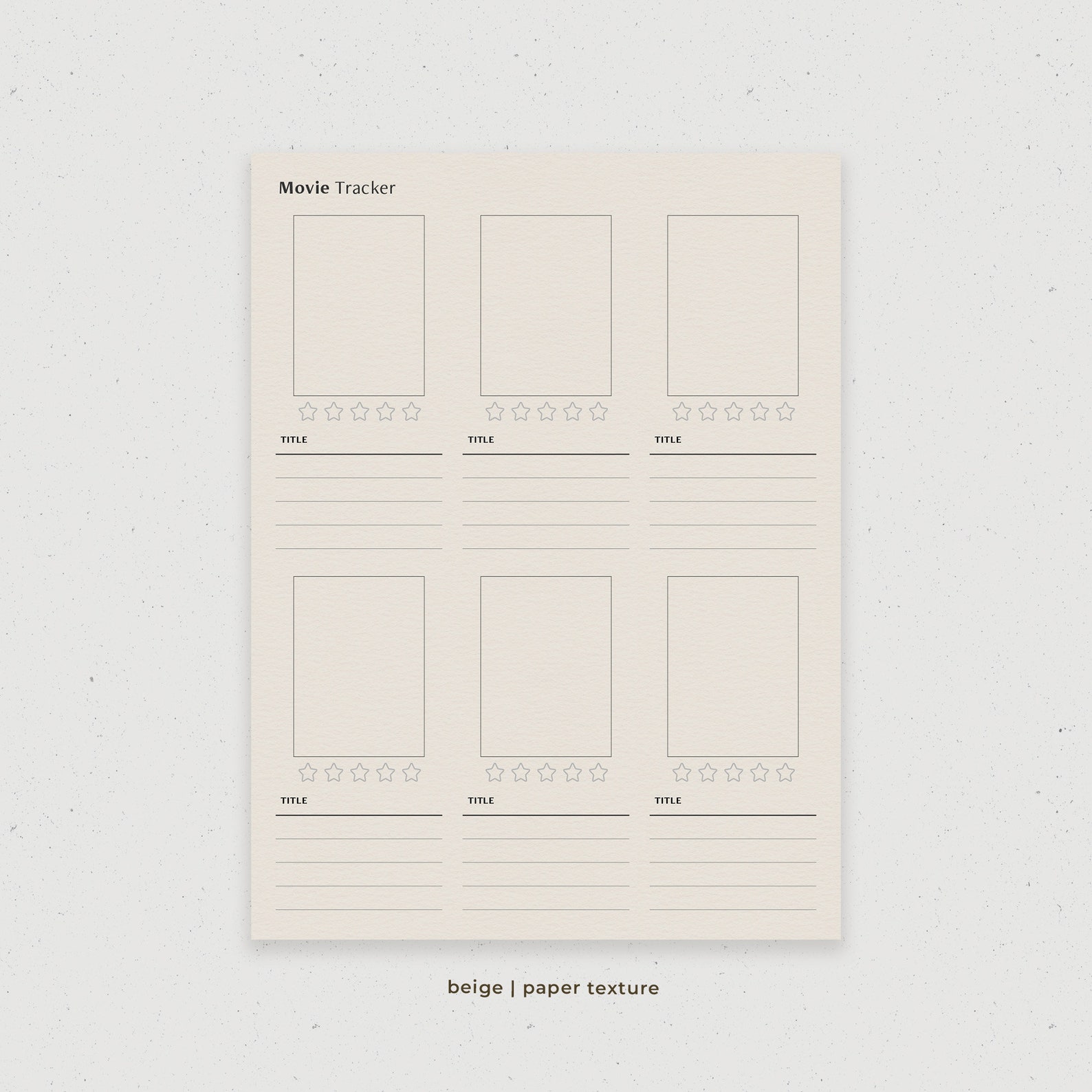 Movie Log and Movie Tracker Digital Planner Template for - Etsy