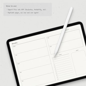 Simple Weekly Planner Digital Template for Goodnotes Notability iPad ...
