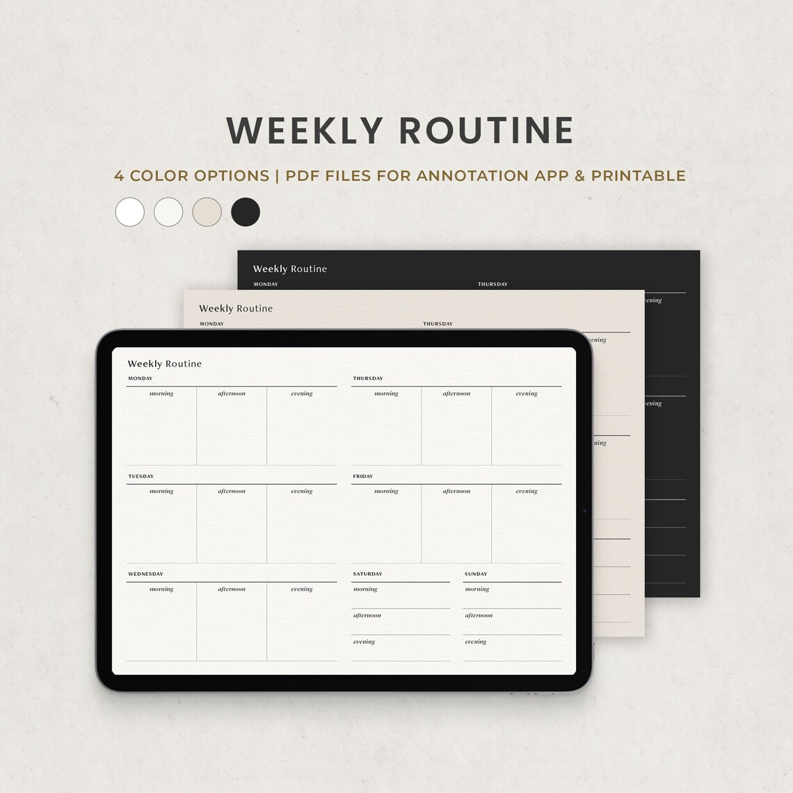 Weekly Routine Planner, Digital Weekly Schedule Template for Goodnotes ...