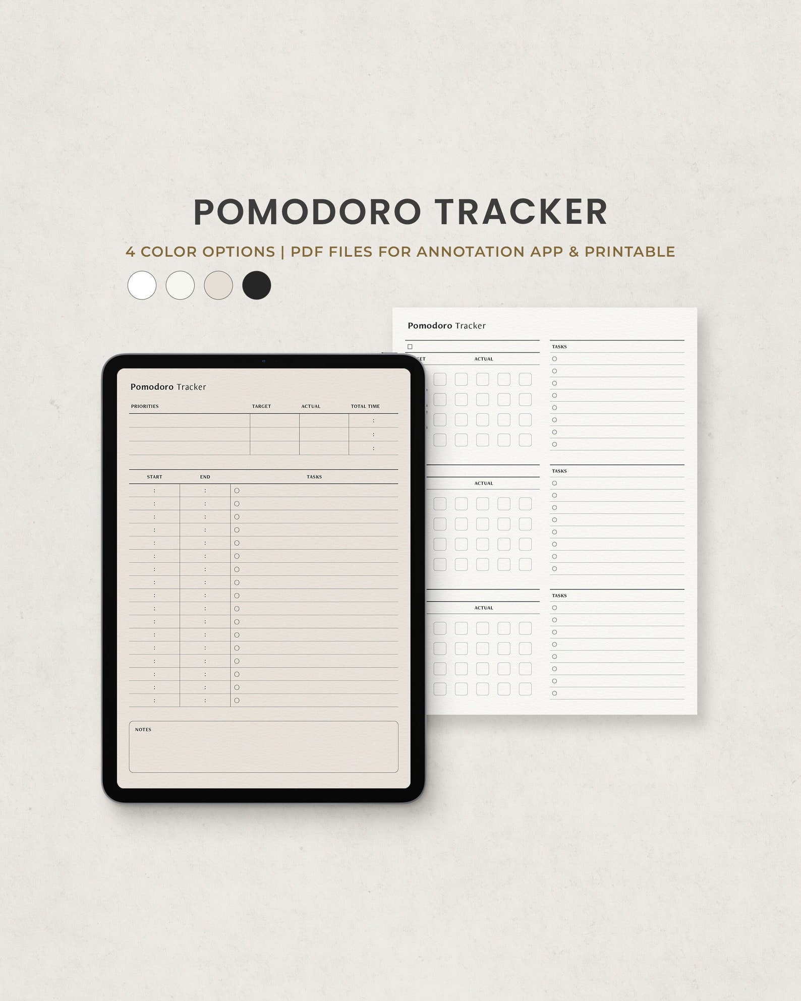Pomodoro Tracker, Time Blocking, Time Management Digital Planner ...