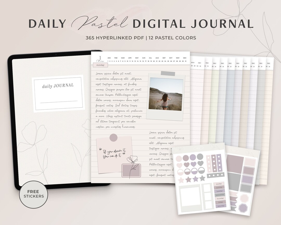 Digital Journal Goodnotes, Self Care Journal, 365 Daily Pages for iPad ...