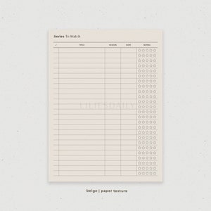 Movies to Watch, Series Wish List Digital Template for Goodnotes IPAD ...