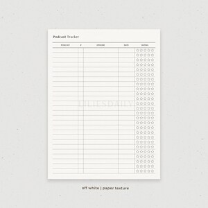 Podcast Tracker Printable, Digital Podcast Listening List, Podcast ...