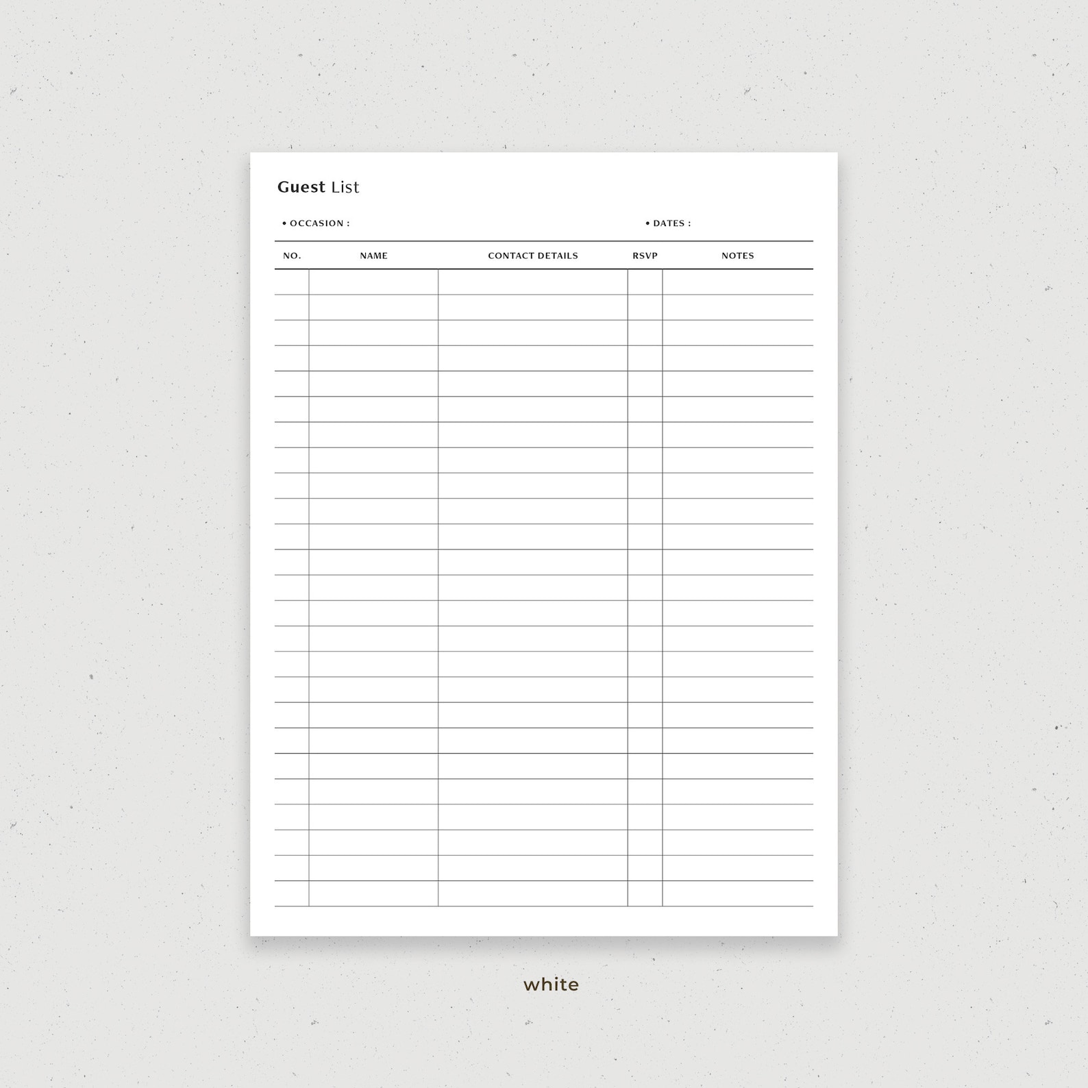 Guest List Tracker Event Attendance Log Party (Instant Download) - Etsy