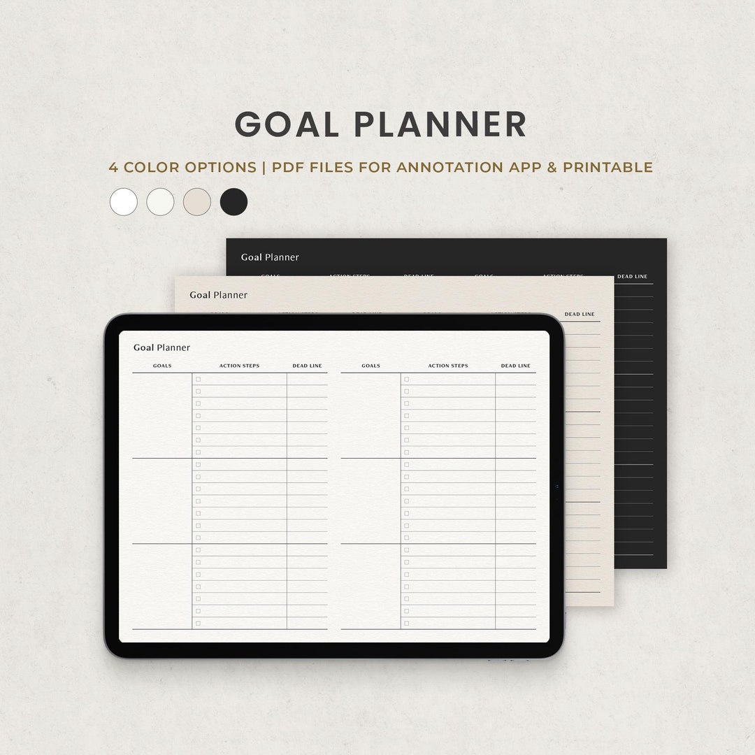 Goal Planner, Daily Weekly Monthly Goals Tracker, Productivity Planner ...