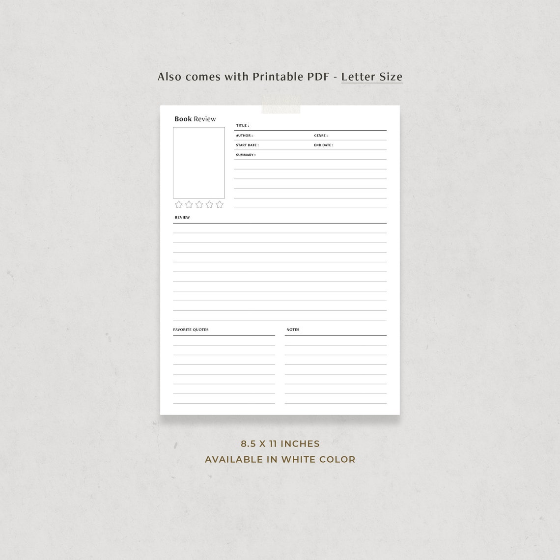 Book Review Journal Reading Digital Planner Template for - Etsy