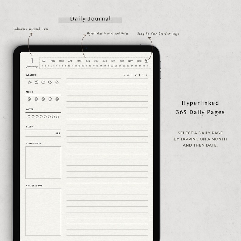 Digital Journal Goodnotes Daily Journal Ipad Diary - Etsy