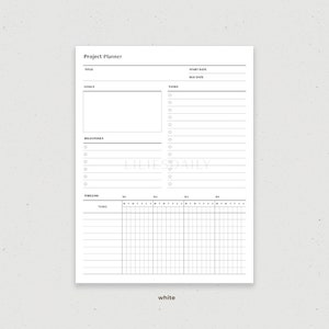Digital Project Planner Timeline Tracker, Work Goal Setting Planner ...