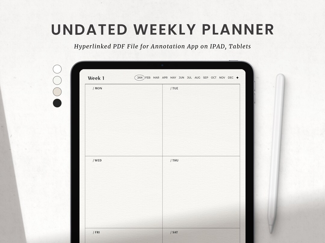 Goodnotes Weekly Planner, Digital Weekly Planner Template for Ipad ...