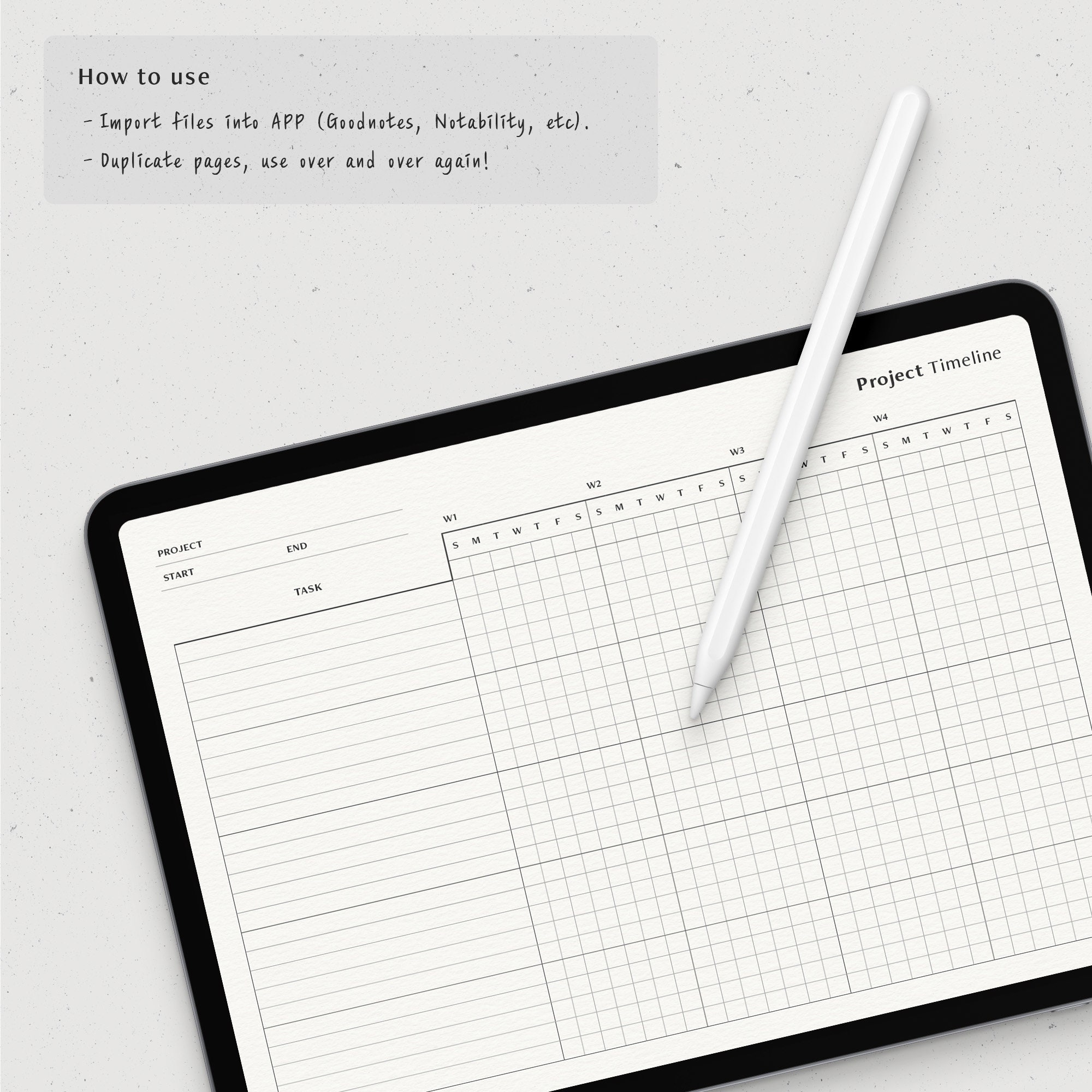 Timeline Chart Project Tracker Digital Planner Template for - Etsy