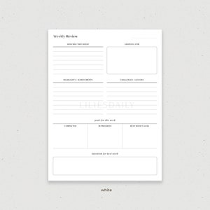 Weekly Review Journal, Digital Weekly Reflection, Weekly Check-in ...