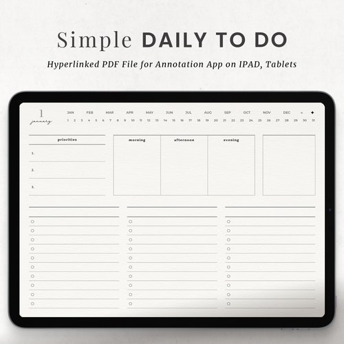 Daily to Do Checklist Task List Digital Planner for Ipad - Etsy
