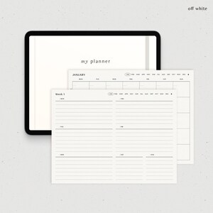 Weekly Planner Digital Goodnotes iPad Notability, Undated Minimal Lined ...