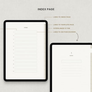Minimalist Digital Notebook With Tabs for iPad Goodnotes Notability ...