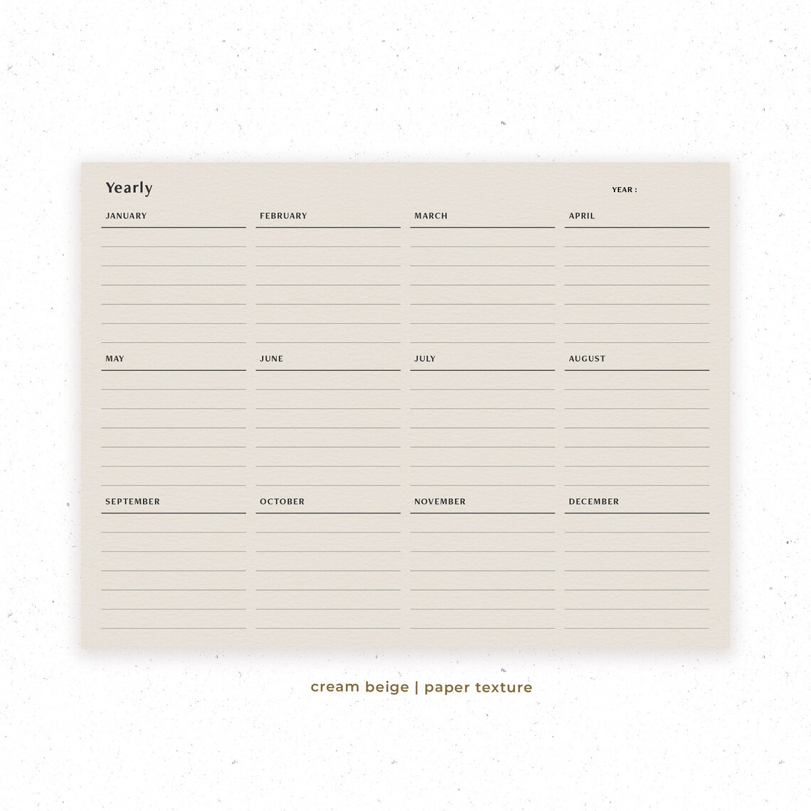 Year at a Glance Digital Planner Yearly Overview Planner for | Etsy