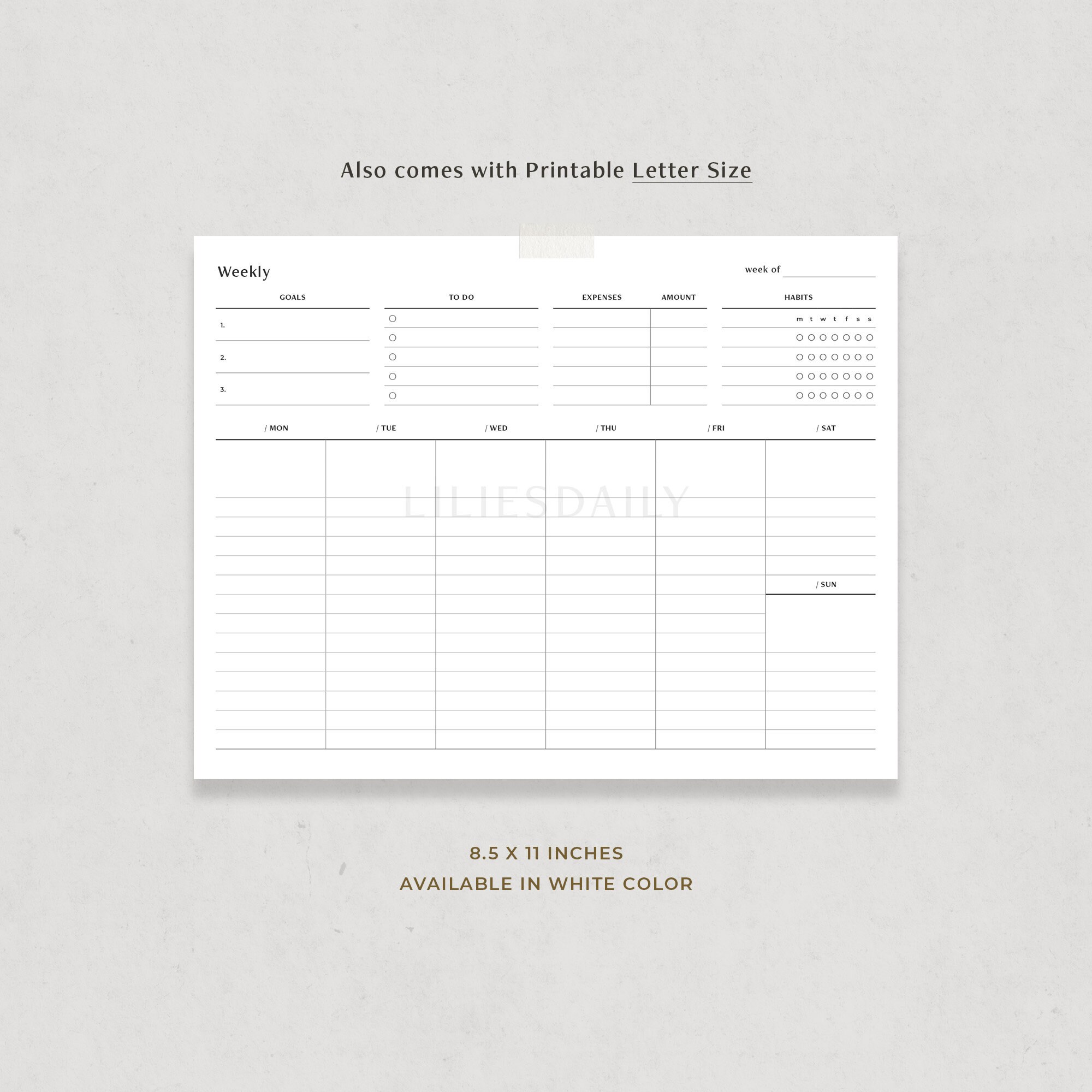 Weekly Overview Digital Planner Template for Goodnotes Notability iPad ...