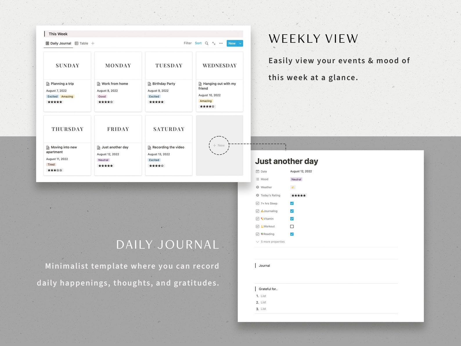 Notion Journal Template Daily Diary Notion Planner With - Etsy Notion Journal Template Daily Diary Notion Planner With - Etsy