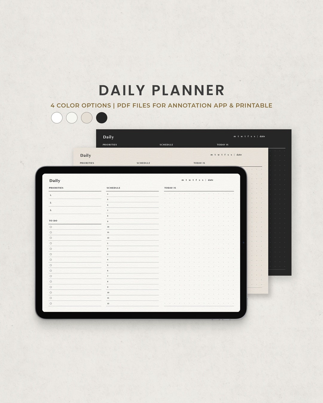 Daily Planner Landscape Digital Template for Goodnotes on Ipad ...