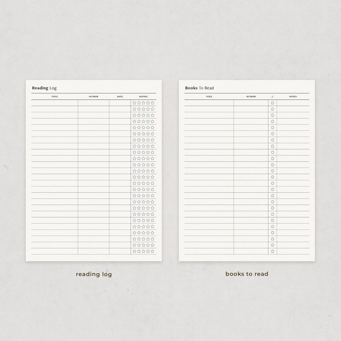 Reading Log and Books to Read List Reading Tracker Digital - Etsy