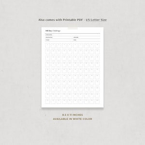 100 Day Challenge, 100 Day Habit Tracker, Fitness Goal, Envelope Saving ...