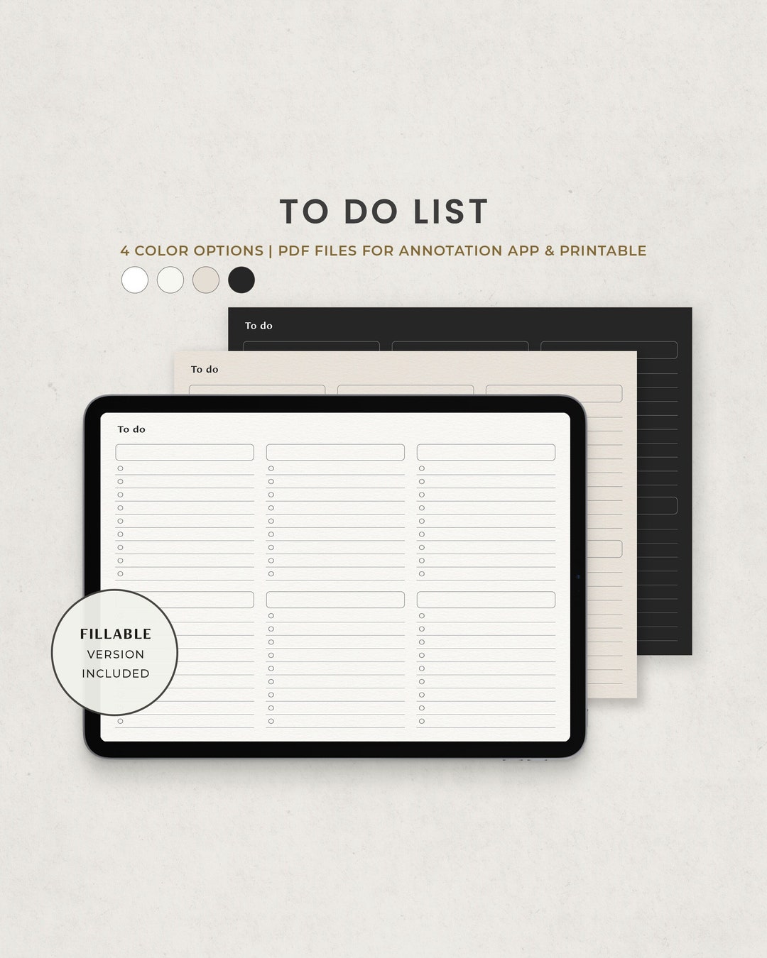 To Do List, Task Checklist, Landscape Digital Planner Template for ...
