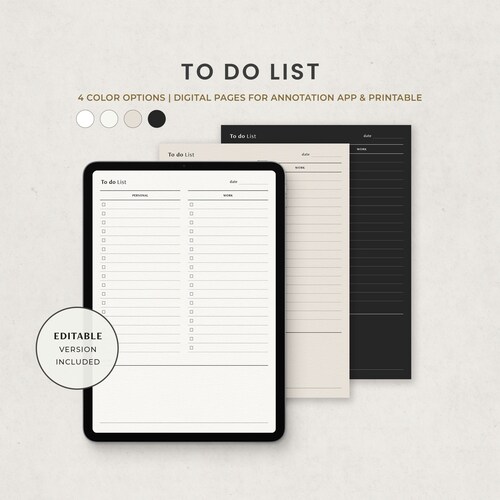 To Do List Digital Planner Template for Ipad Goodnotes Daily - Etsy