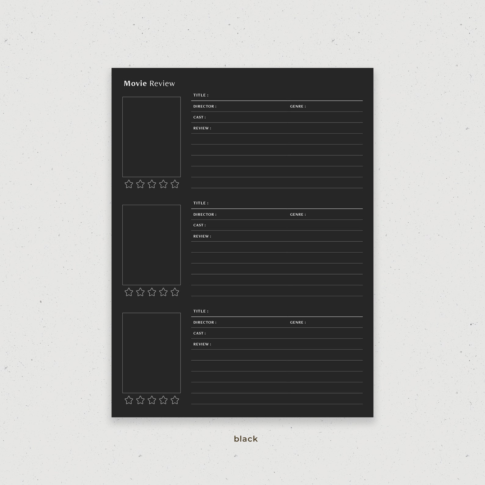 Movie Review and Movie Journal Digital Planner Template for Goodnotes ...