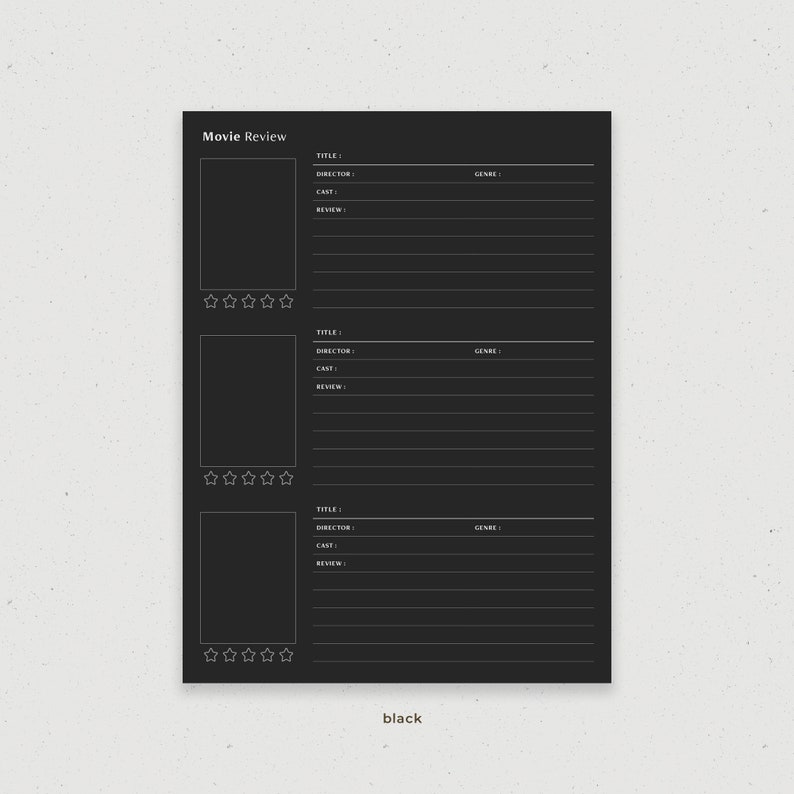 Movie Review and Movie Journal Digital Planner Template for Goodnotes ...