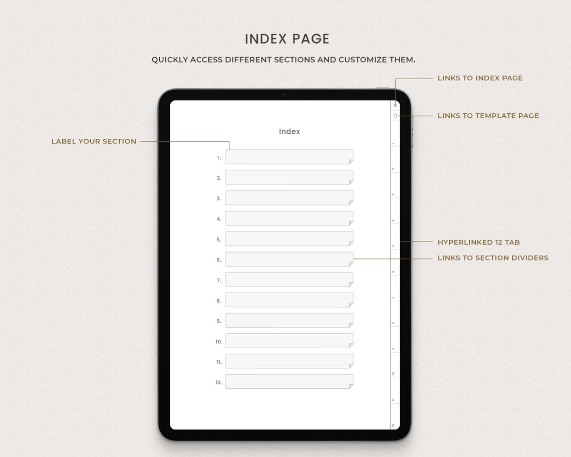 Student Digital Notebook for Goodnotes With Tabs Minimal Note - Etsy