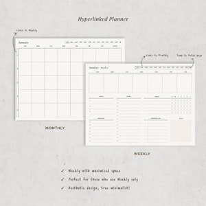 Digital Weekly Dashboard, Goodnotes Weekly Planner Landscape, College ...