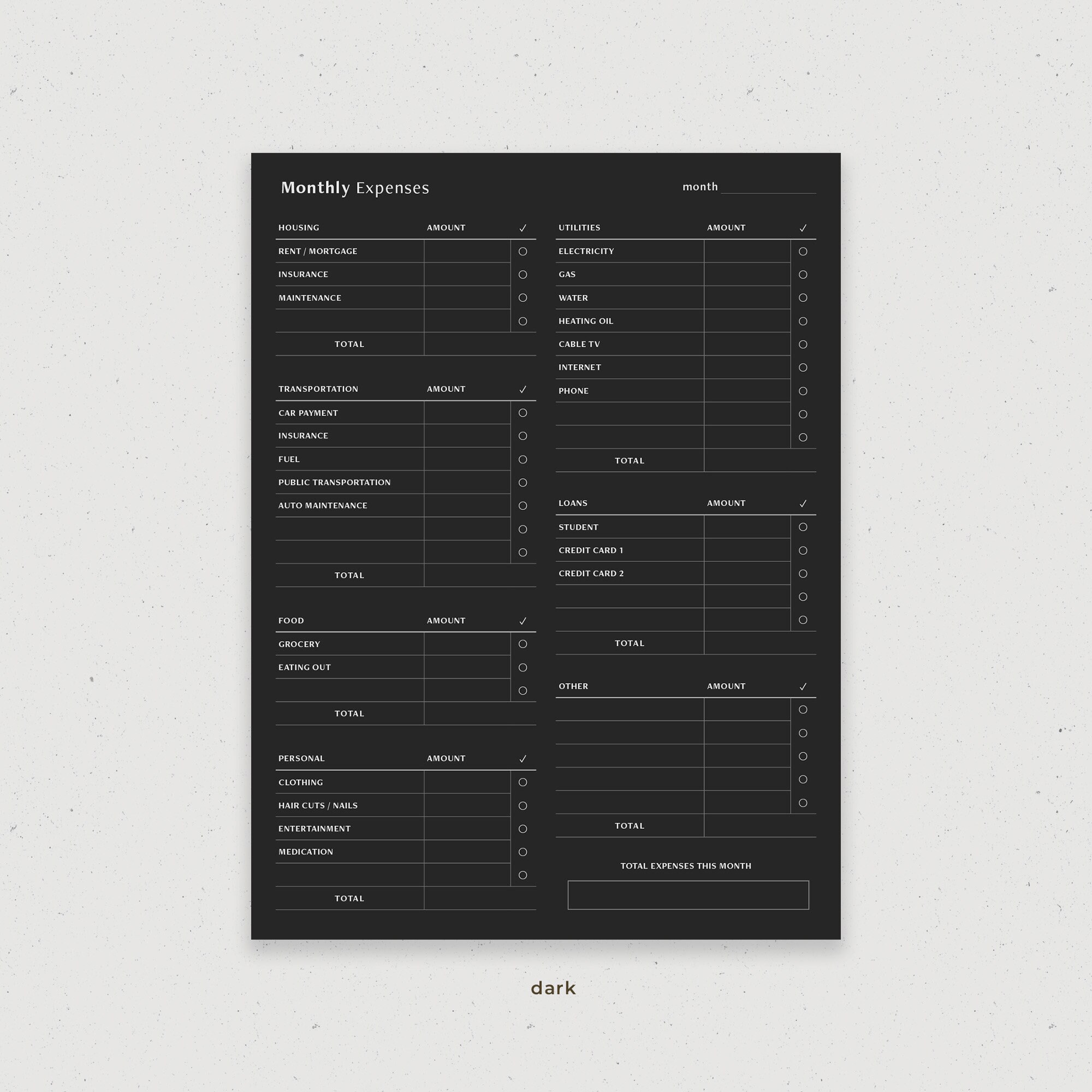 Monthly Expenses Bill Tracker Budget Digital Planner | Etsy