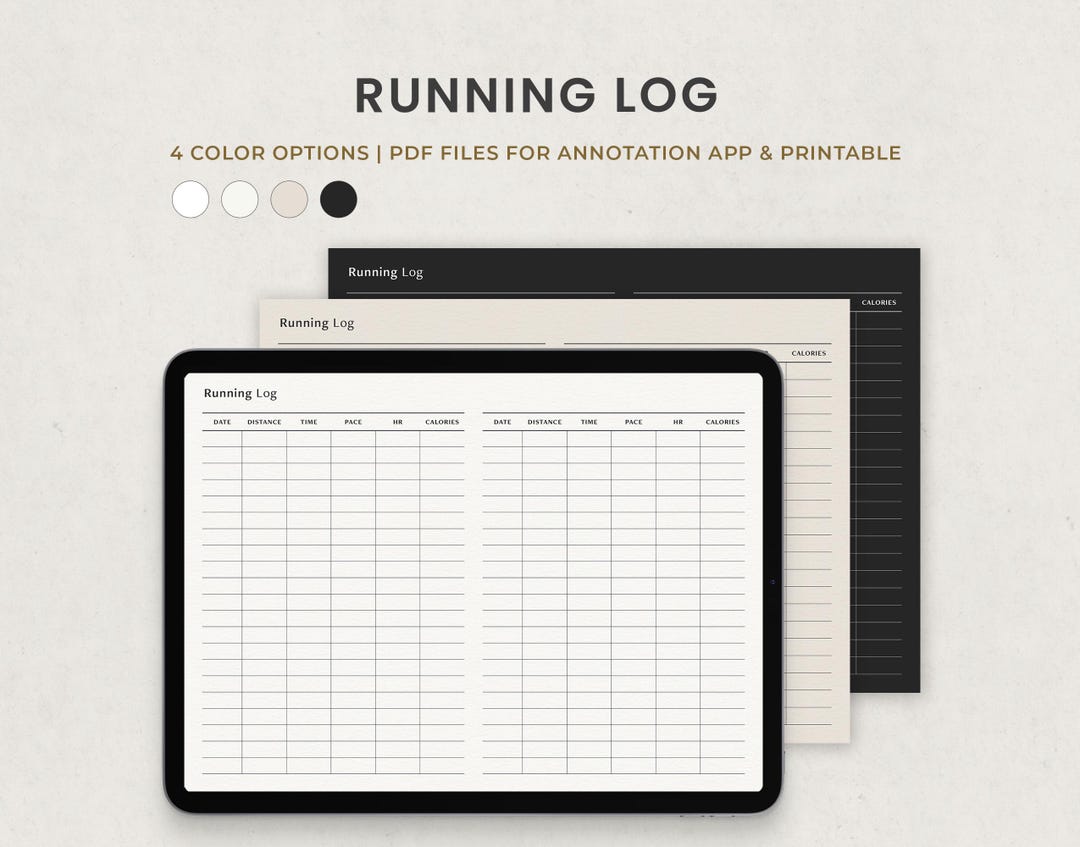 Running Tracker, Daily Running Log Digital Template for Goodnotes ...