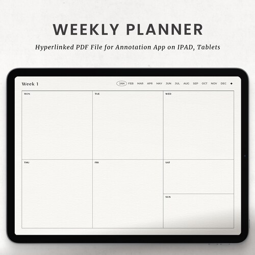 Weekly Overview Digital Planner Template for Goodnotes Ipad - Etsy