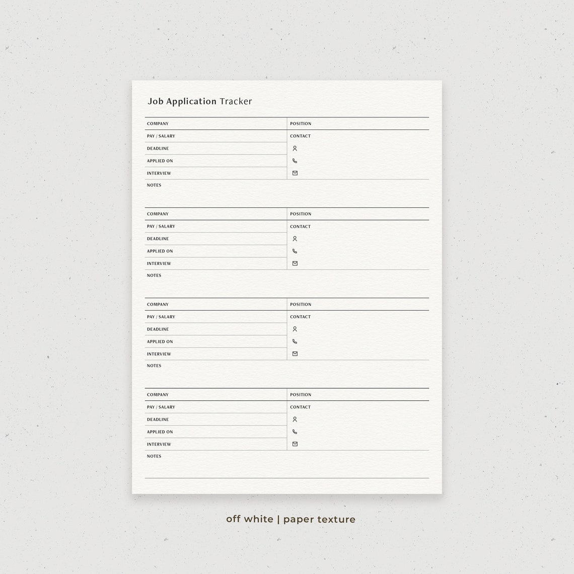 Job Application Tracker Job Search Planner Career - Etsy