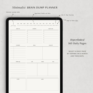 Digital Brain Dump Template, Daily to Do List Planner, ADHD Planner ...