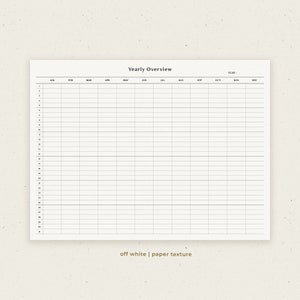 Yearly Planner, Digital Year at a Glance for iPad Goodnotes Notability ...