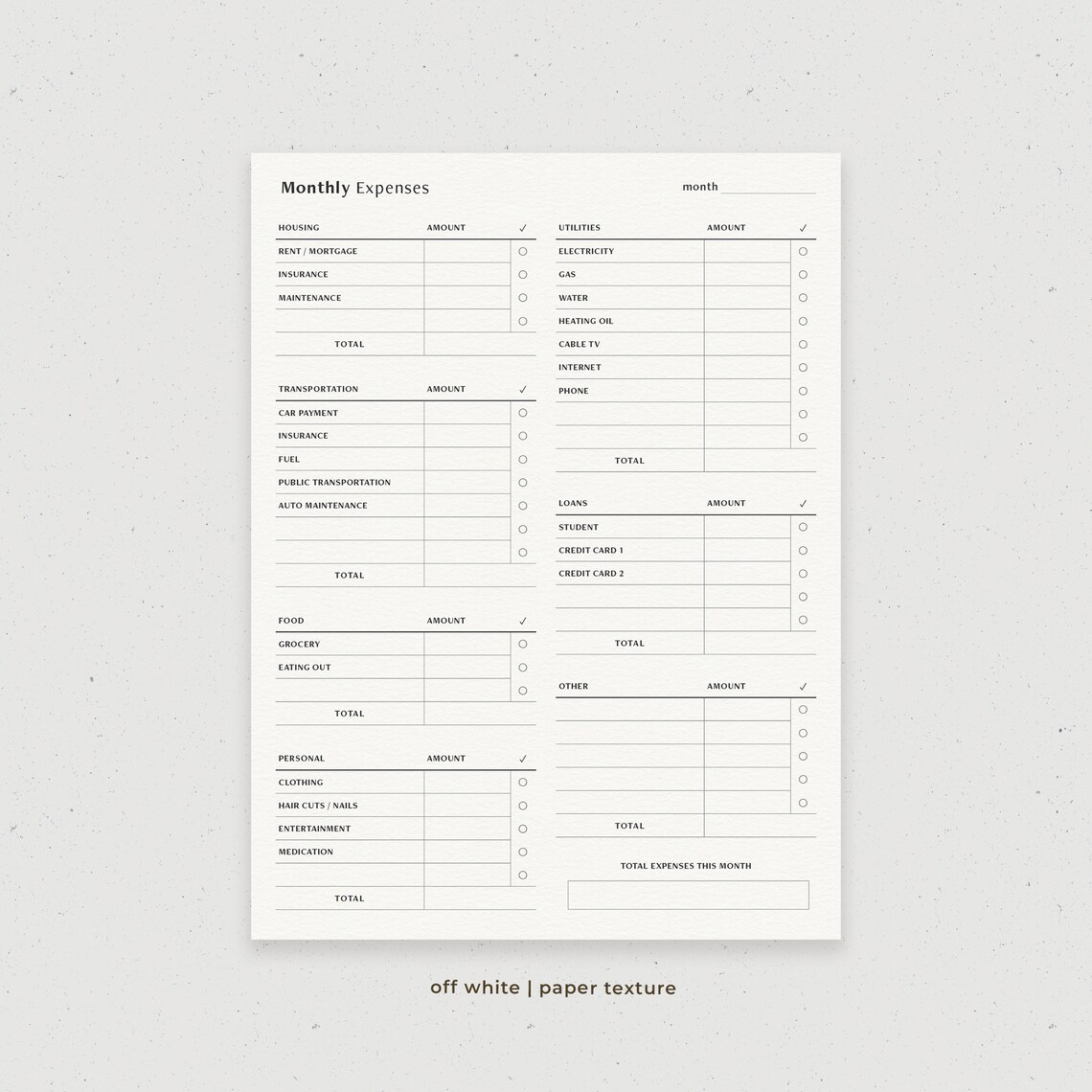 Monthly Expenses Bill Tracker Budget Digital Planner | Etsy