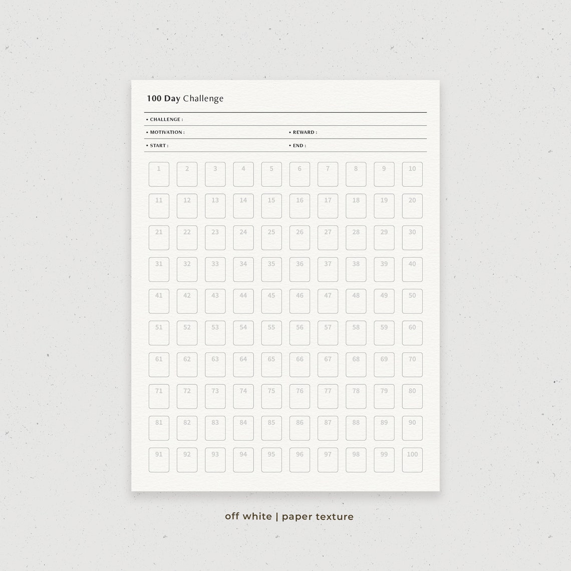 100 Day Challenge Digital Planner: Habit Tracker (PDF & Goodnotes) - Etsy