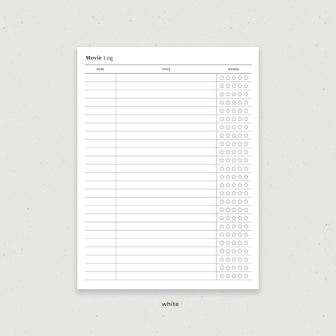 Movie Log and Movie Tracker Digital Planner Template for | Etsy