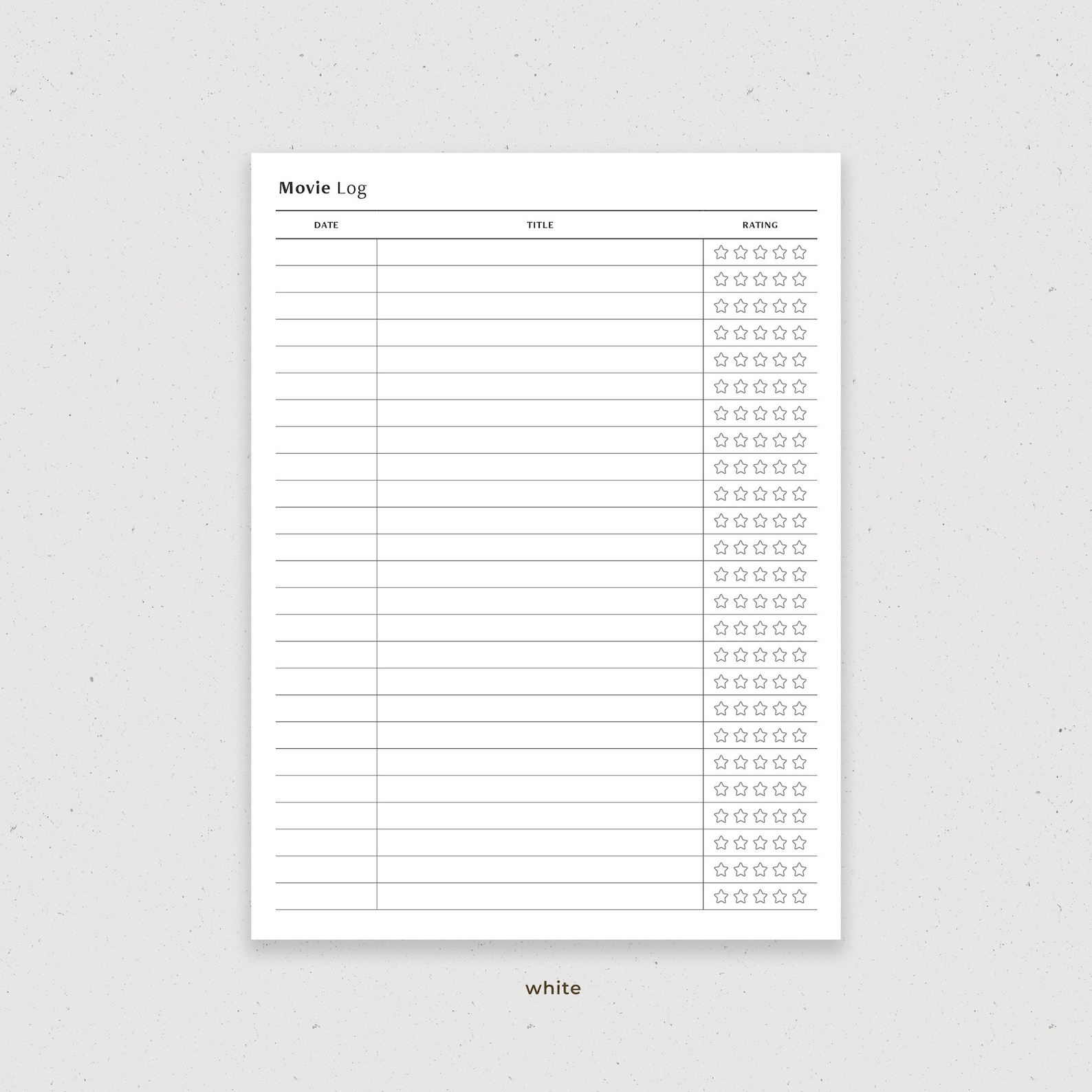 Movie Log and Movie Tracker Digital Planner Template for | Etsy