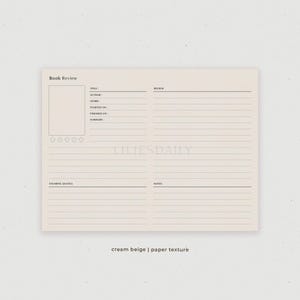 Reading Journal, Book Review Template for Goodnotes, Digital Book ...