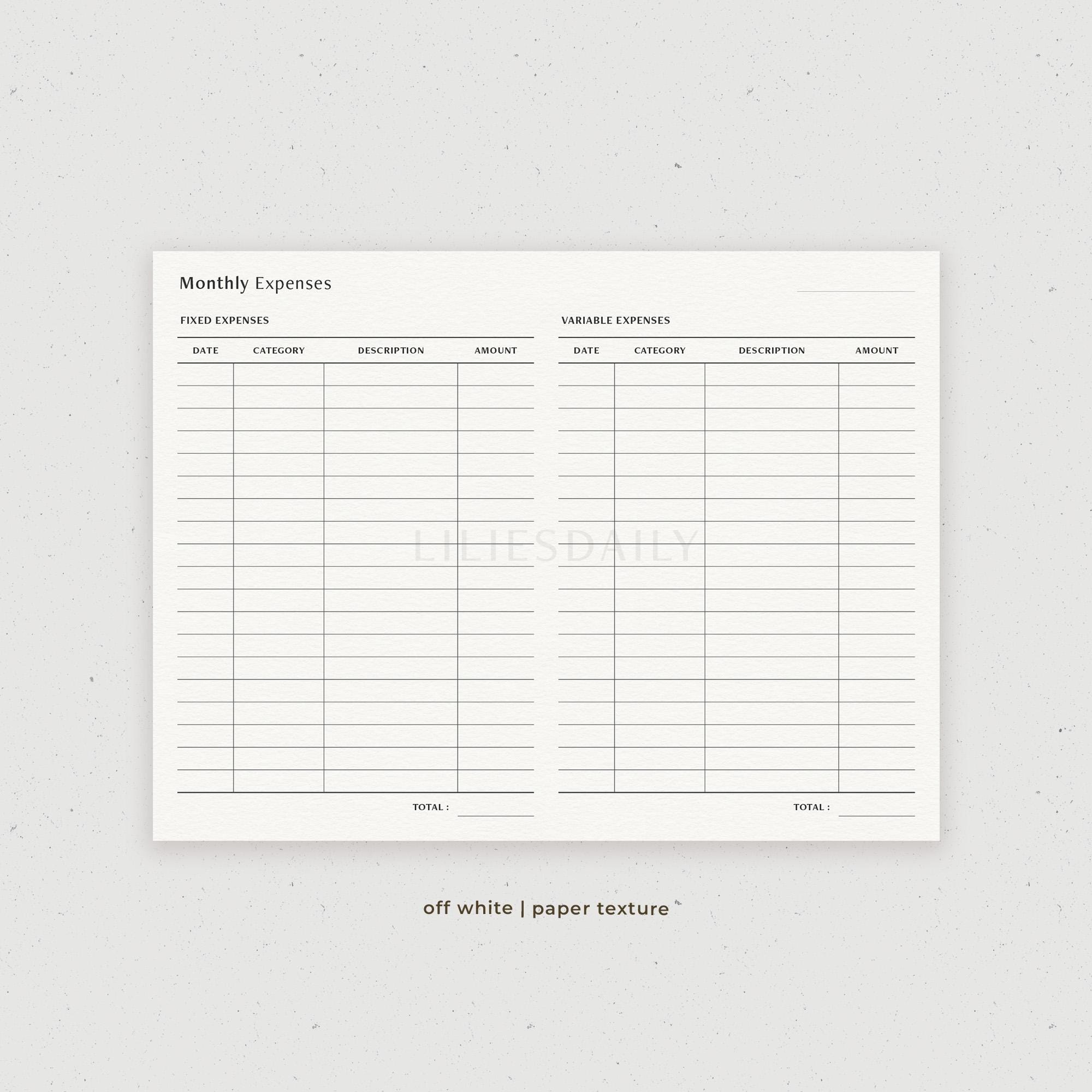 Monthly Expenses, Daily Expense Tracker, Landscape Digital Bill Payment ...