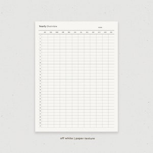 Yearly Overview, Year at a Glance, Yearly Digital Planner Template for ...