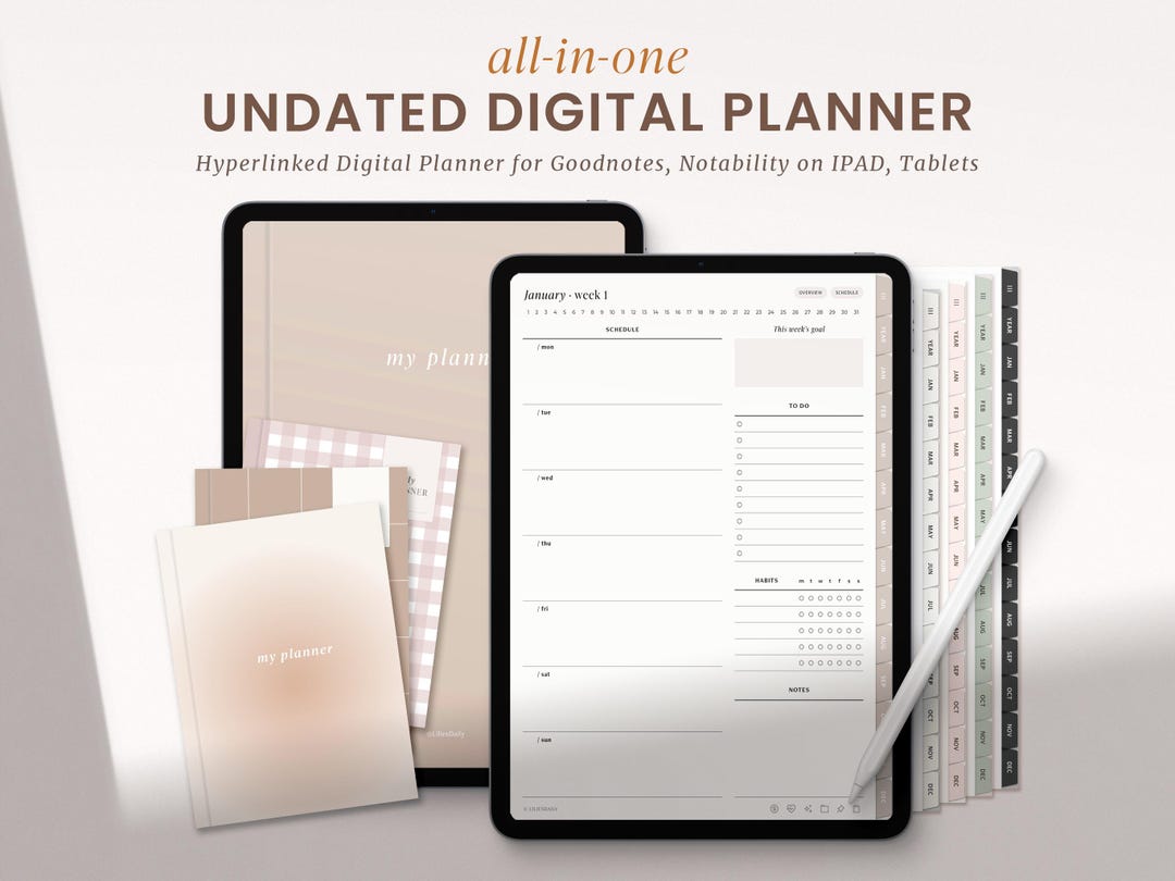 Digital Planner Undated, Goodnotes Planner, Minimal Life Planner, All ...