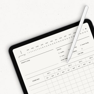 Workout Tracker Digital Planner, Daily Exercise Log Template for ...